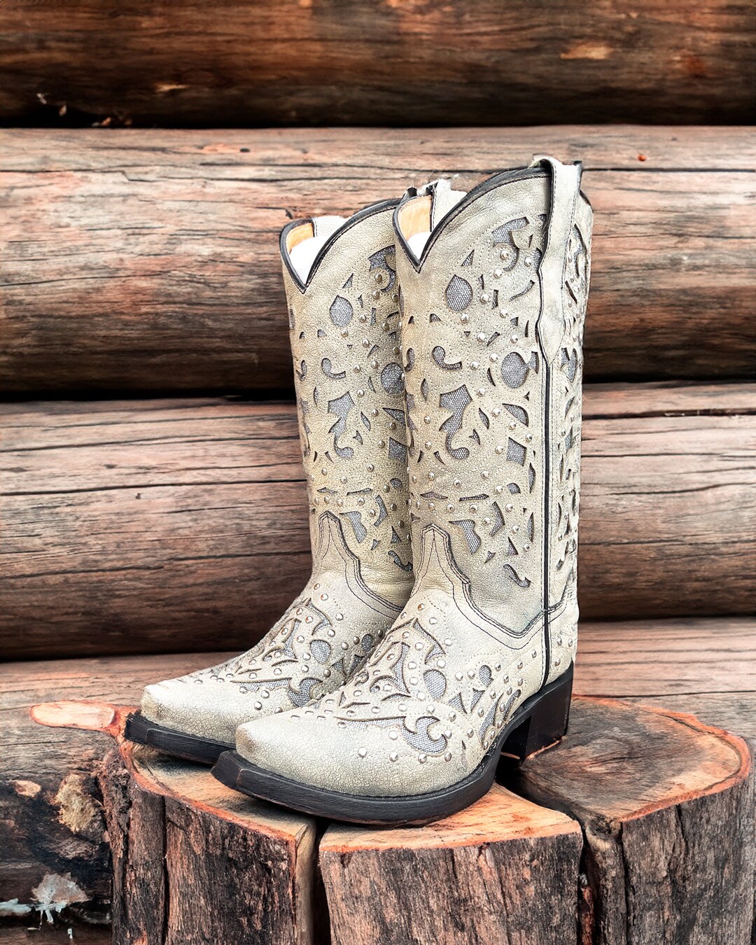 Western Cowboy Boots / White Cowboy Boots / Cowgirl Boots/ Wedding Cowboy Boots/ Stagecoach ...
