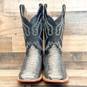 Handcrafted Men's Python Cowboy Boots/ Square Toe Cowboy Boots Snake ...