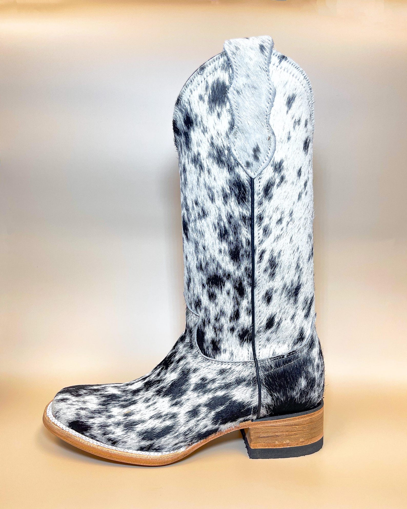 Cowhide Boots / Cowgirl Hair on Cowhide Leather Boots / Genuine Cowhide ...