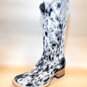 Cowhide Boots / Cowgirl Hair on Cowhide Leather Boots / Genuine Cowhide ...