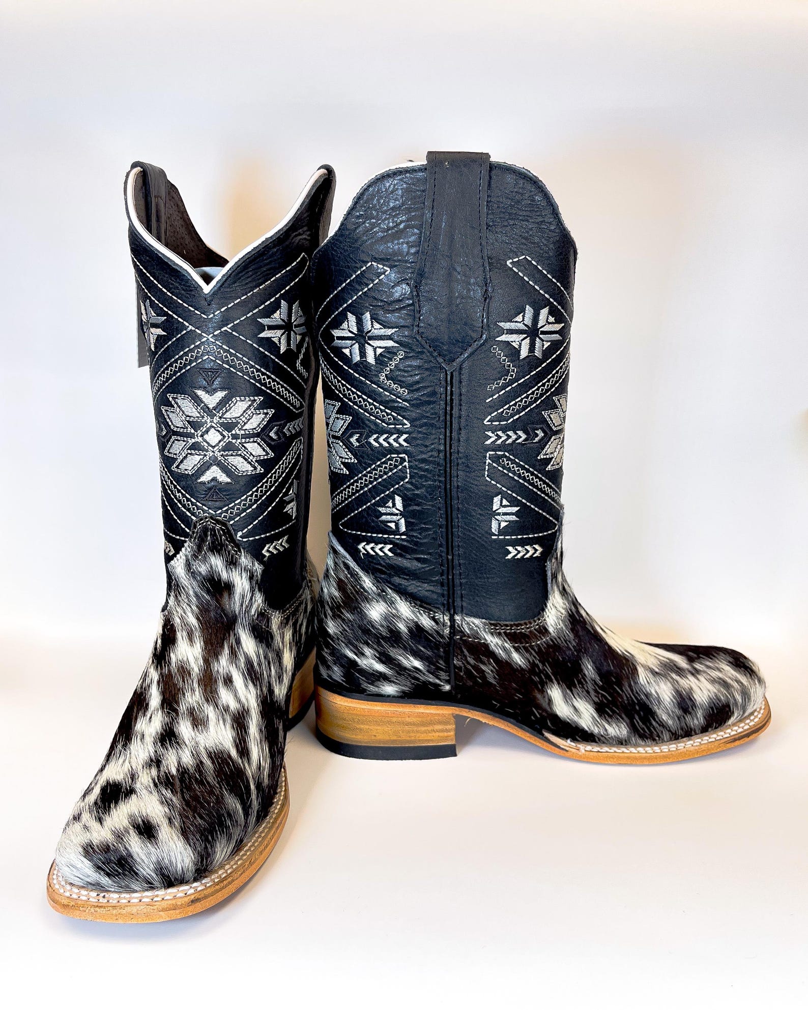 Cowhide Boots / Cowgirl Hair on Cowhide Leather Boots / Genuine Cowhide ...