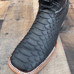 Handcrafted Men's Python Cowboy Boots/ Square Toe Cowboy Boots Snake ...