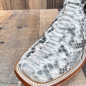 Handcrafted Men's Python Cowboy Boots/ Square Toe Cowboy Boots Snake ...