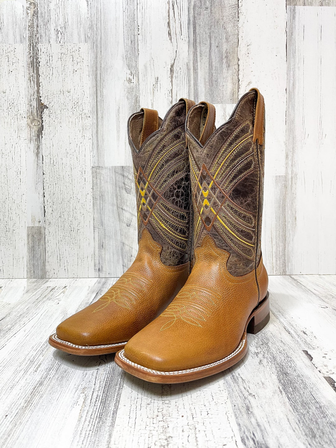 Handcrafted Men's Cowboy Boots/ Square Toe Cowboy Boots/ Men's Boots ...