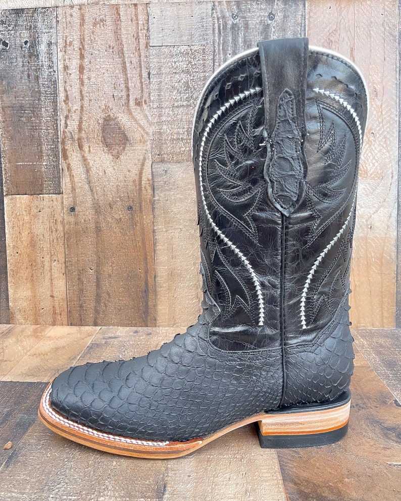 Handcrafted Men's Python Cowboy Boots/ Square Toe Cowboy - Etsy