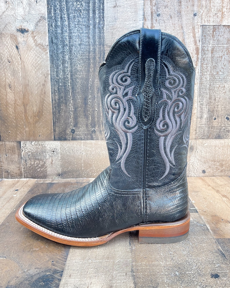 Handcrafted Men's Lizard Cowboy Boots/ Square Toe Cowboy - Etsy