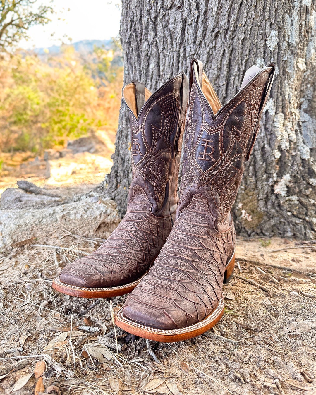 Handcrafted Men's Python Cowboy Boots/ Square Toe Cowboy Boots Snake ...