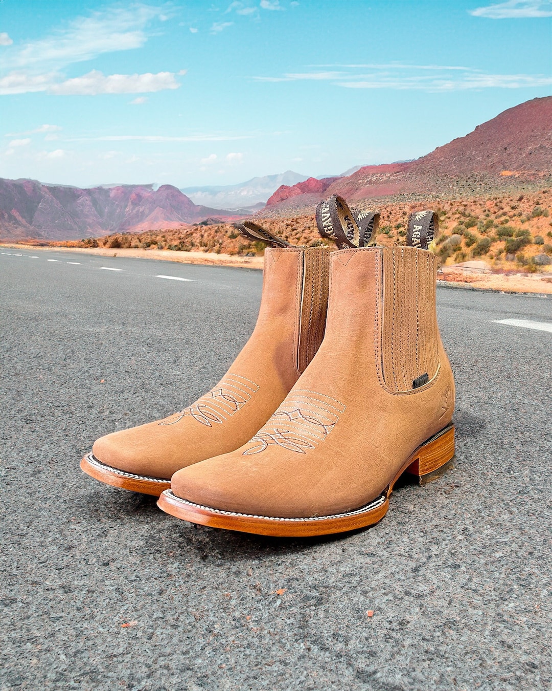 Handcrafted Men's Cowboy Ankle Boots/ Chelsea Boots Square Toe/ Square ...