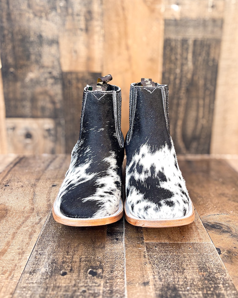 Cowhide Boots / Cowgirl Hair on Cowhide Leather Boots / Genuine Cowhide ...