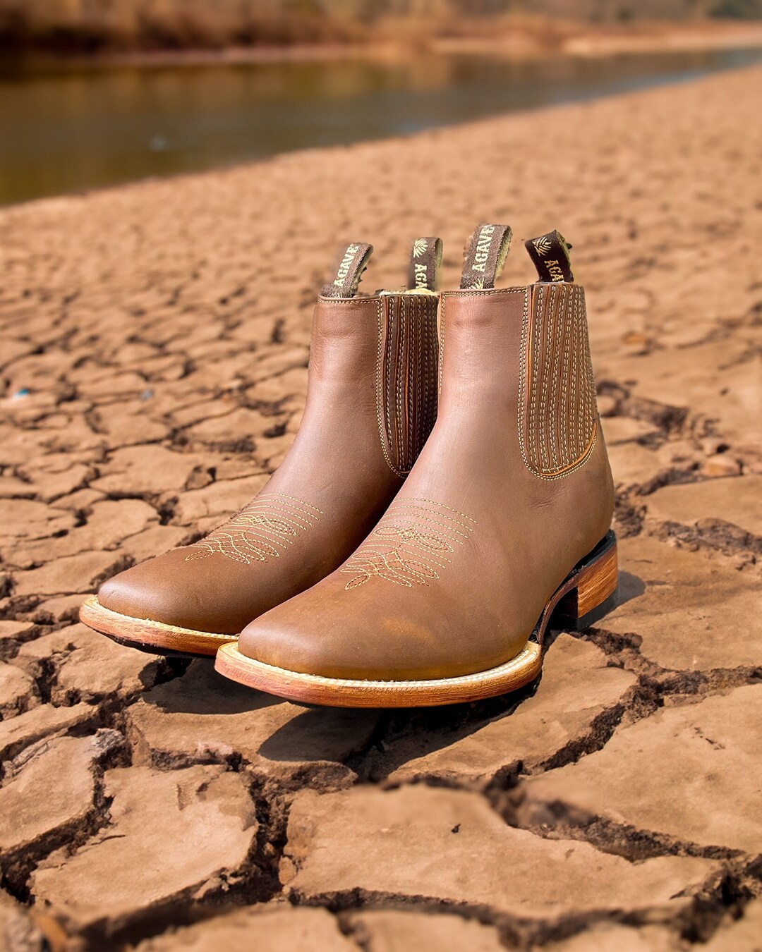 Handcrafted Men's Cowboy Ankle Boots/ Chelsea Boots Square Toe/ Square ...
