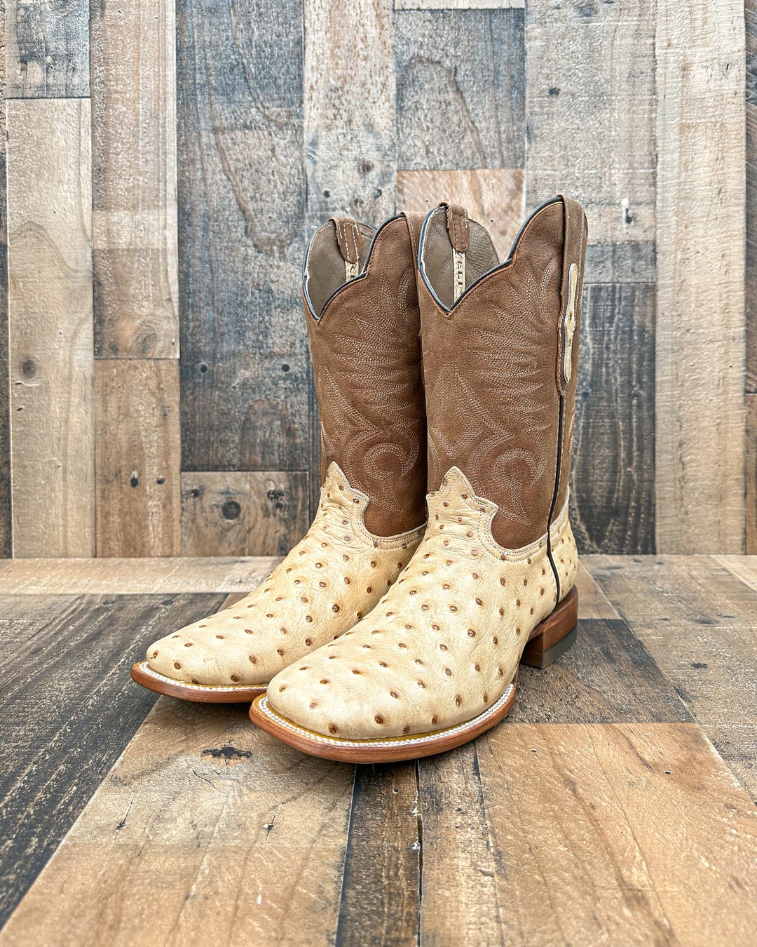 Handcrafted Men's Ostrich Cowboy Boots/ Square Toe Cowboy Boots/ Men's ...