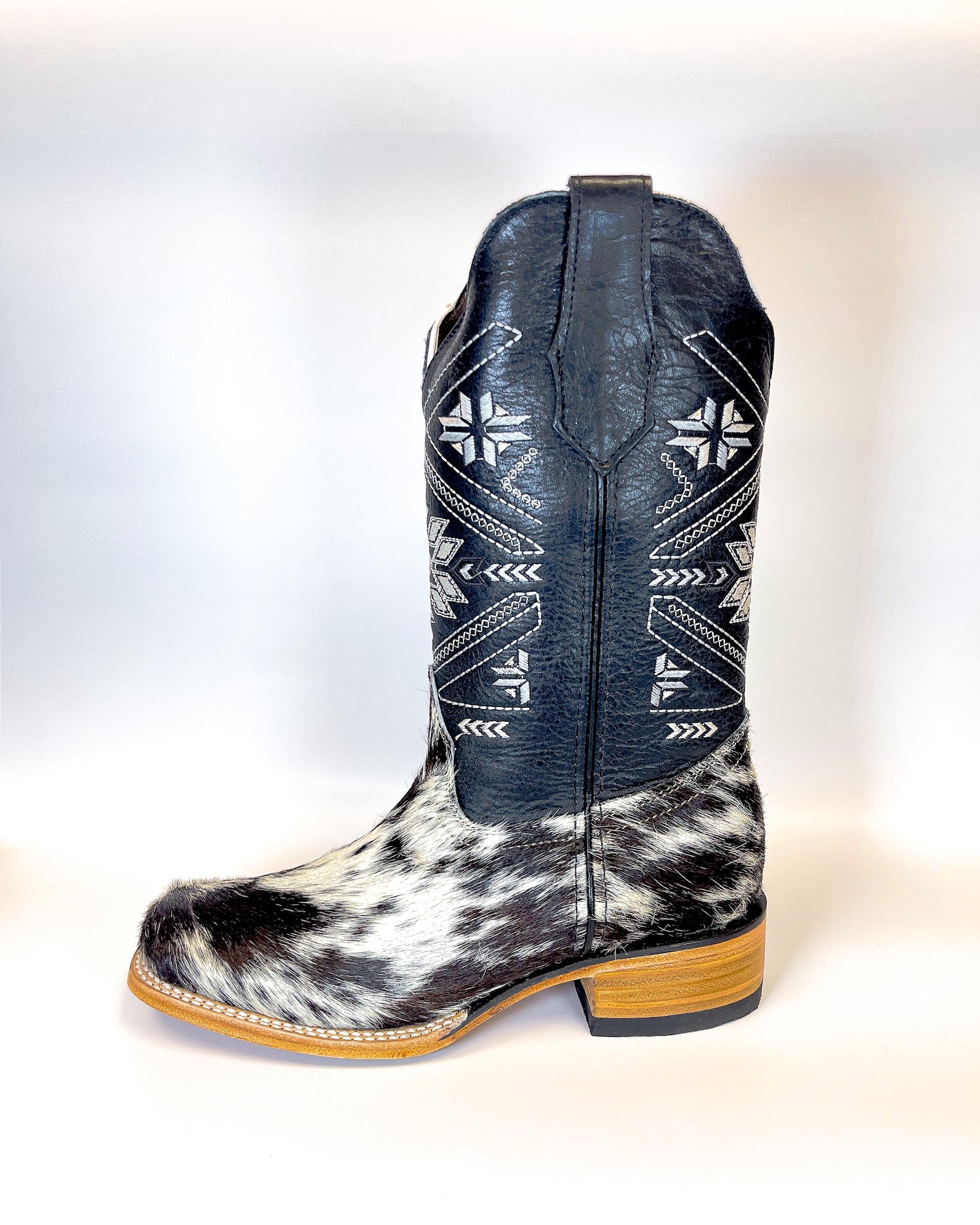 Cowhide Boots / Cowgirl Hair on Cowhide Leather Boots / Genuine Cowhide ...