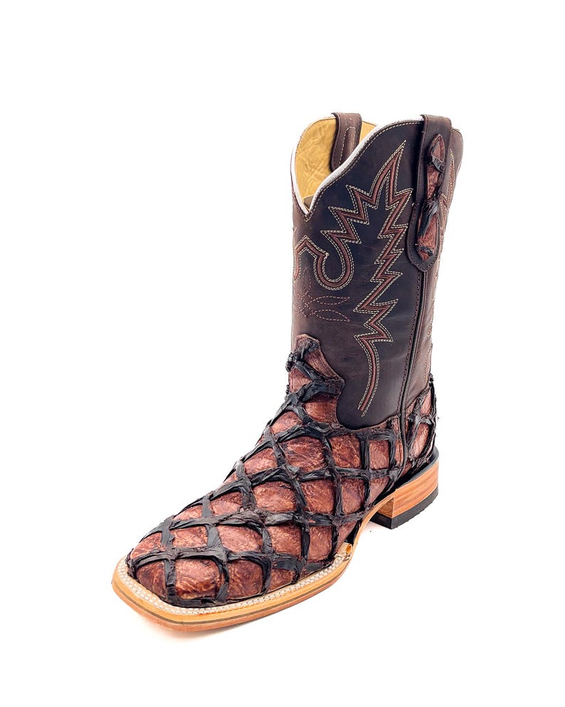 Handcrafted Men's Bass Cowboy Boots/ Square Toe Cowboy Boots Pirarucu ...
