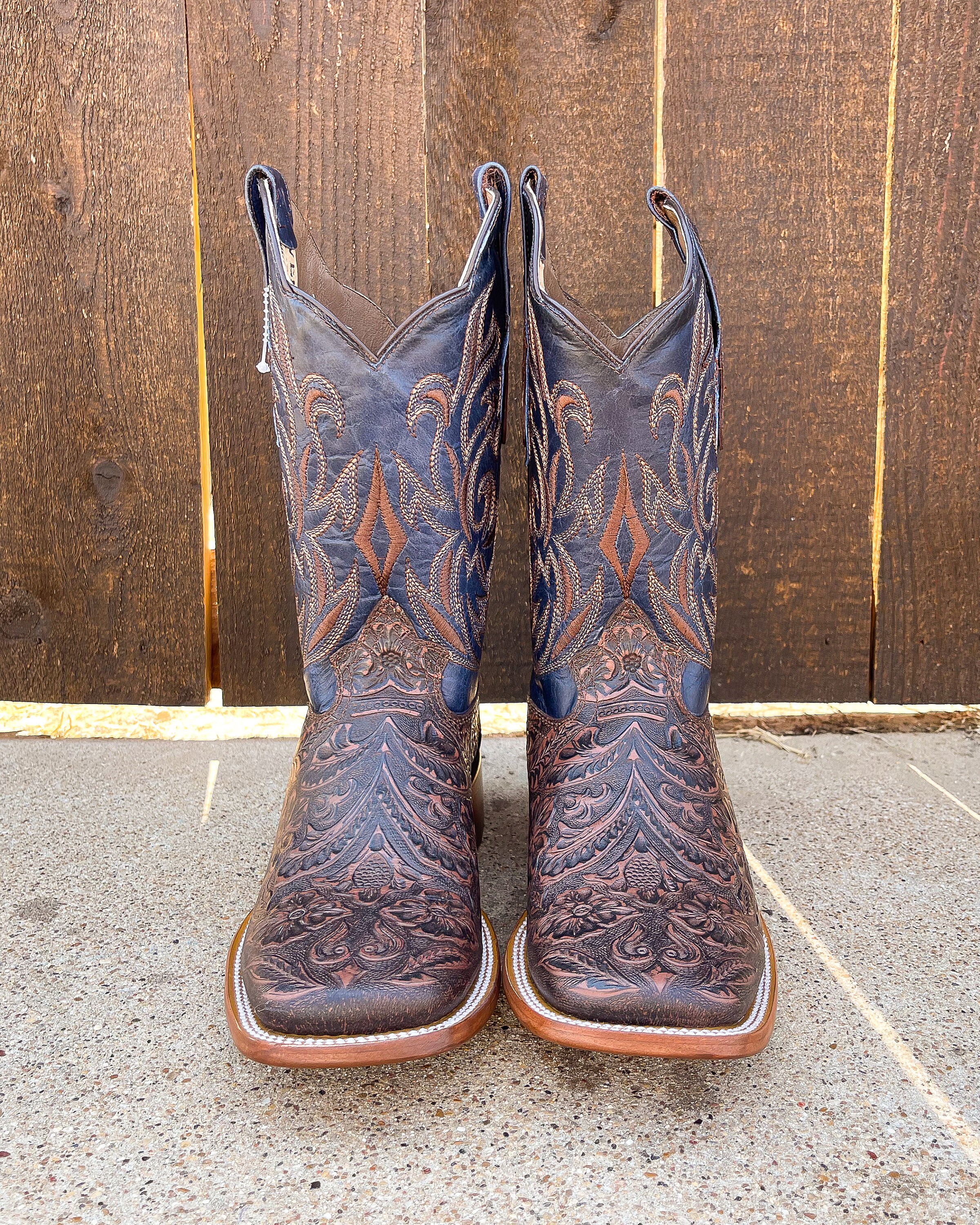 Handcrafted Men's Tooled Cowboy Boots/ Square Toe Cowboy Boots Tooled ...