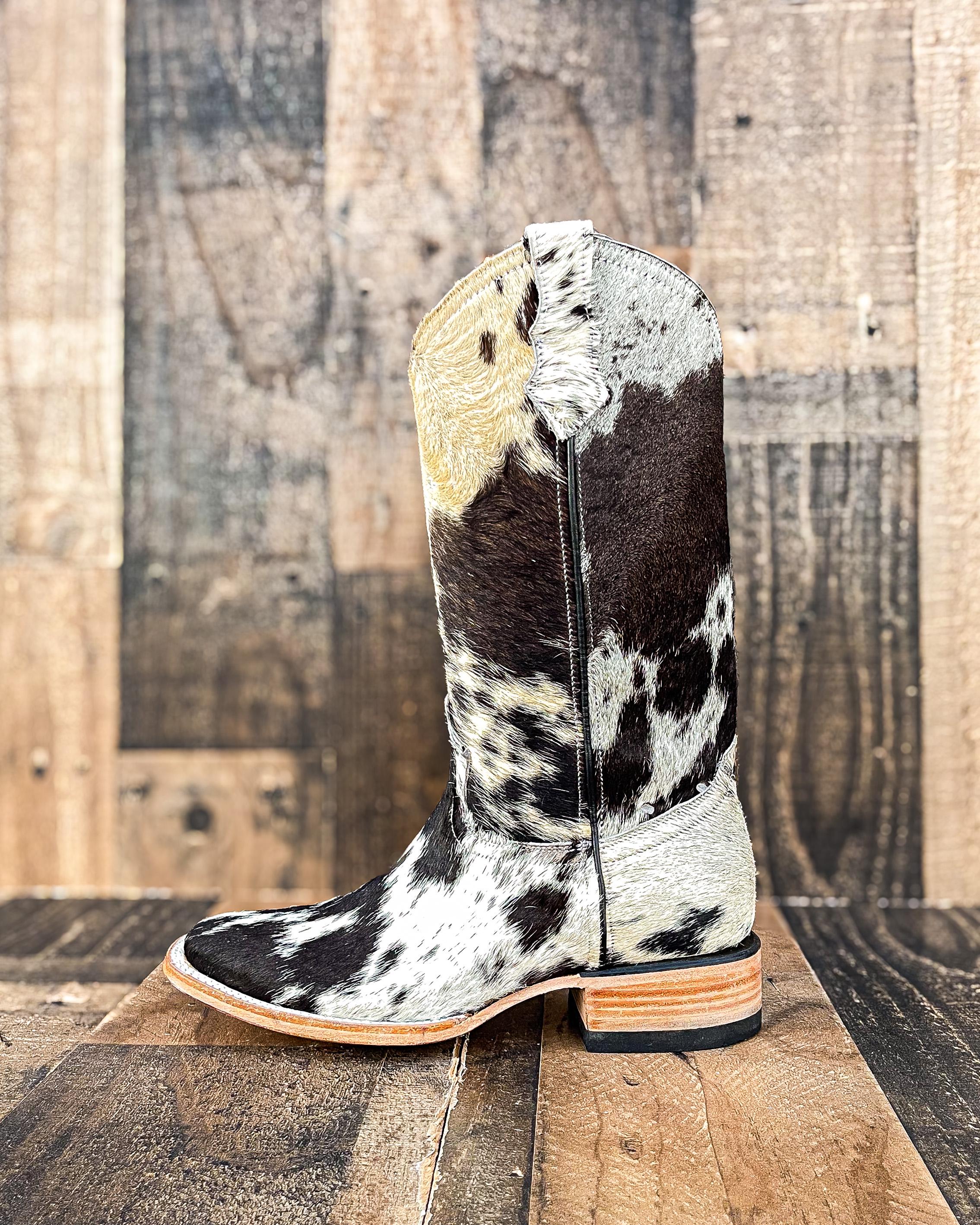 Cowhide Boots / Cowgirl Hair on Cowhide Leather Boots / Genuine Cowhide ...