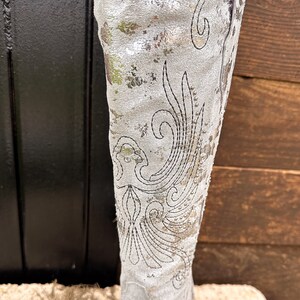 Handmade Western White Tall Cowboy Boots Knee High / Tall Brown Cowboy ...