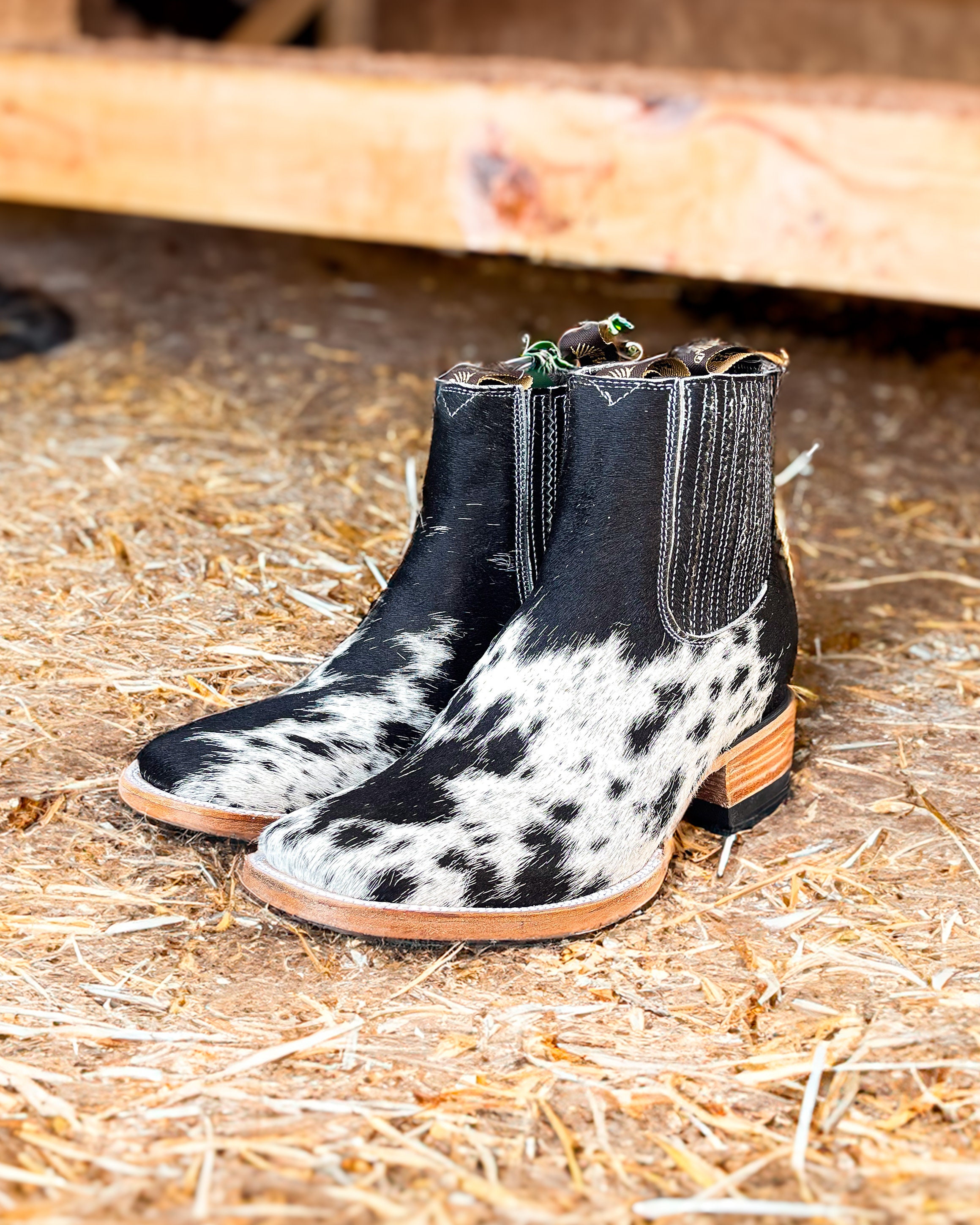 Cowhide Boots / Cowgirl Hair on Cowhide Leather Boots / Genuine Cowhide ...