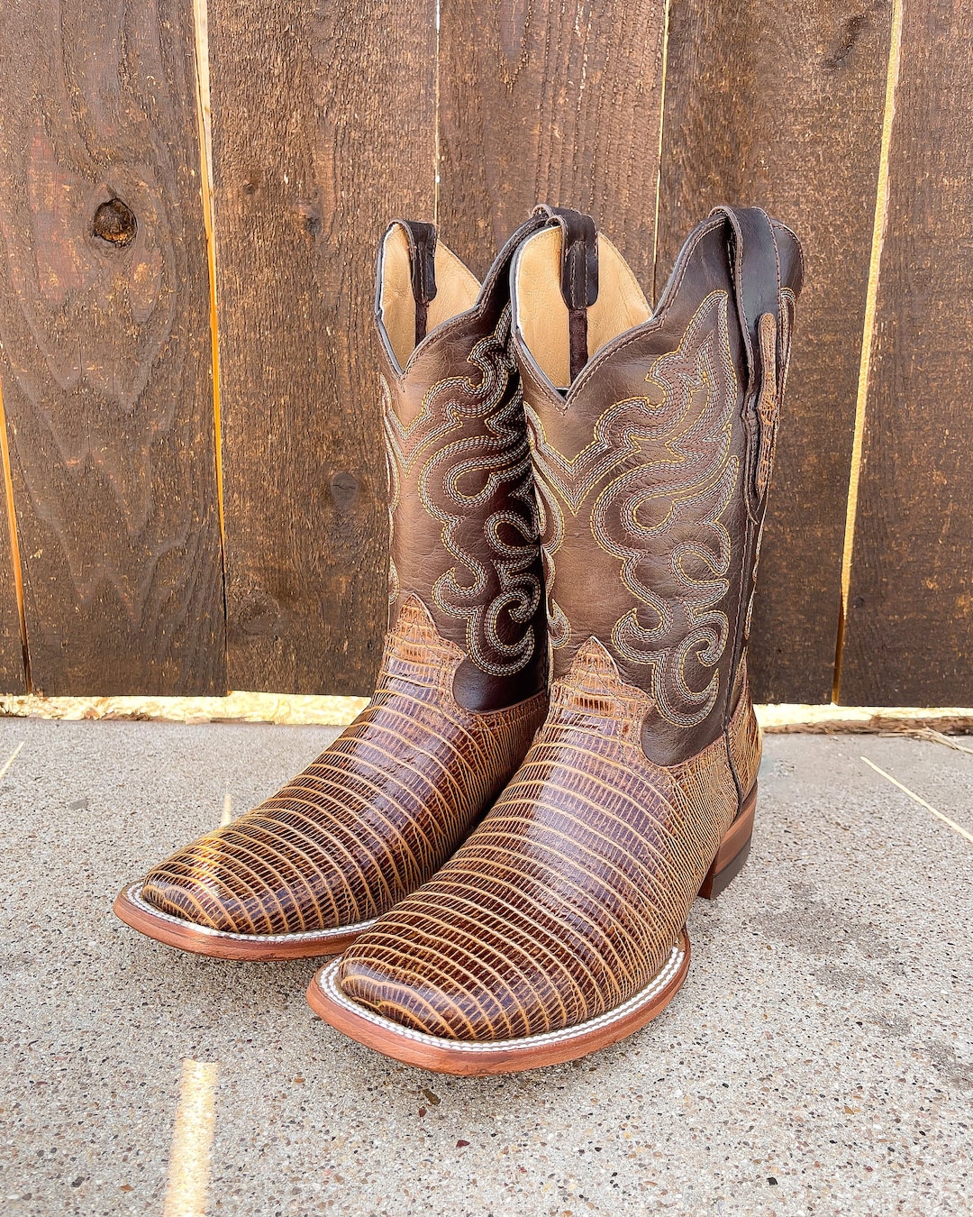 Handcrafted Men's Lizard Cowboy Boots/ Square Toe Cowboy Boots Lizard ...