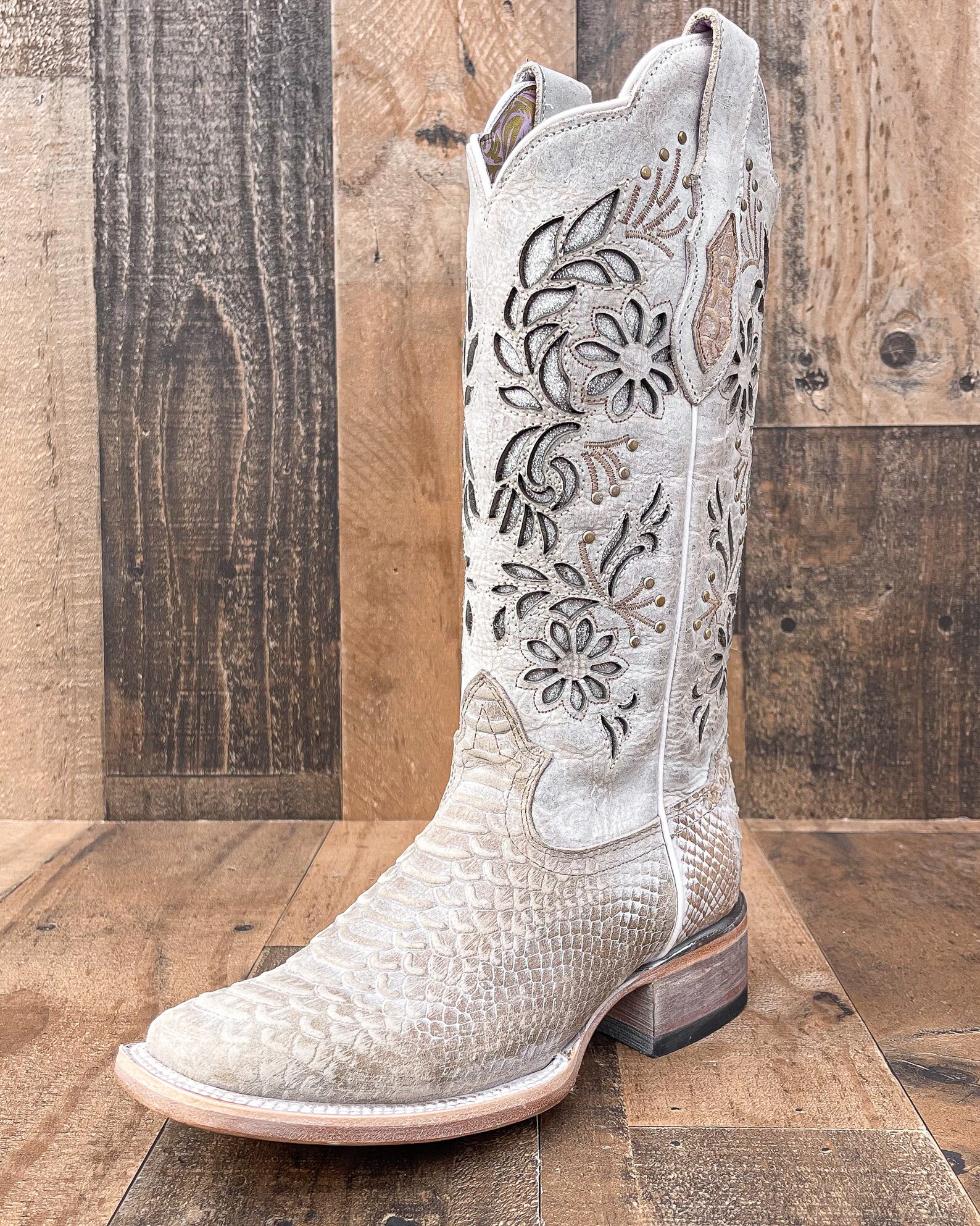 Western Cowboy Boots / White Cowboy Boots / Cowgirl Boots/ Wedding ...