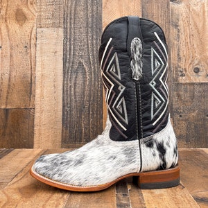 Handcrafted Men's Cowhide Cowboy Boots/ Square Toe Cowboy Boots Cowhide ...
