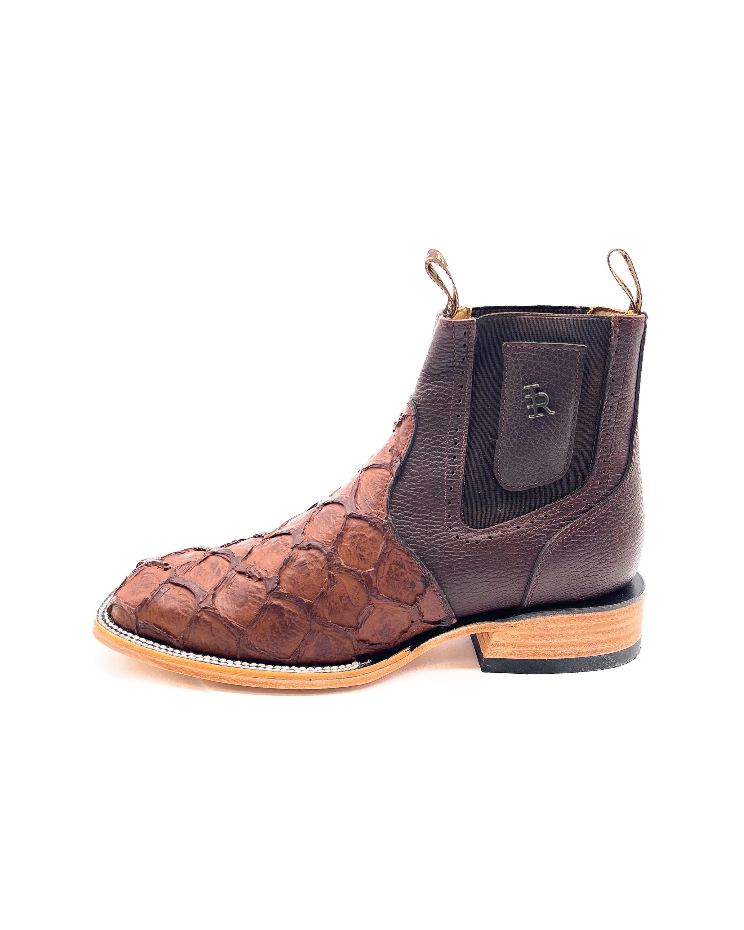 Handcrafted Men's Cowboy Pirarucu Fish Bass Ankle Boots/ Chelsea Boots ...