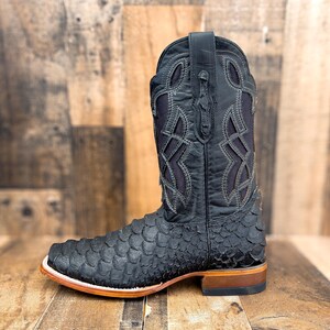 Handcrafted Men's Python Cowboy Boots/ Square Toe Cowboy Boots Snake ...