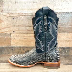 Handcrafted Men's Python Cowboy Boots/ Square Toe Cowboy Boots Snake ...