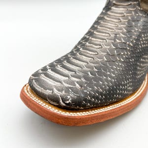 Handcrafted Men's Python Cowboy Boots/ Square Toe Cowboy Boots Snake ...