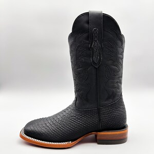 Handcrafted Men's Python Cowboy Boots/ Square Toe Cowboy Boots Snake ...