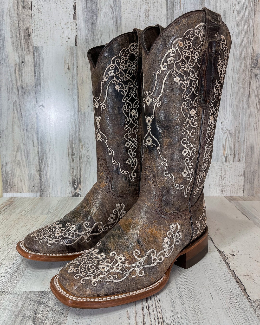 Handmade Western Cowboy Boots / Brown Cowboy Boots/ Cowgirl Boots ...
