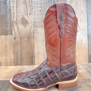 Handcrafted Men's Crocodile Alligator Cowboy Boots/ Square Toe Cowboy ...