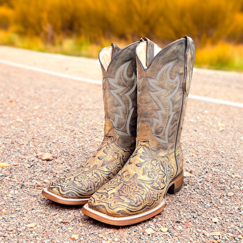 Mens Hand Tooled Boots - Etsy