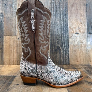 Western Cowboy Boots / Snake Skin Cowboy Boots/ Cowgirl Boots/ Wedding ...