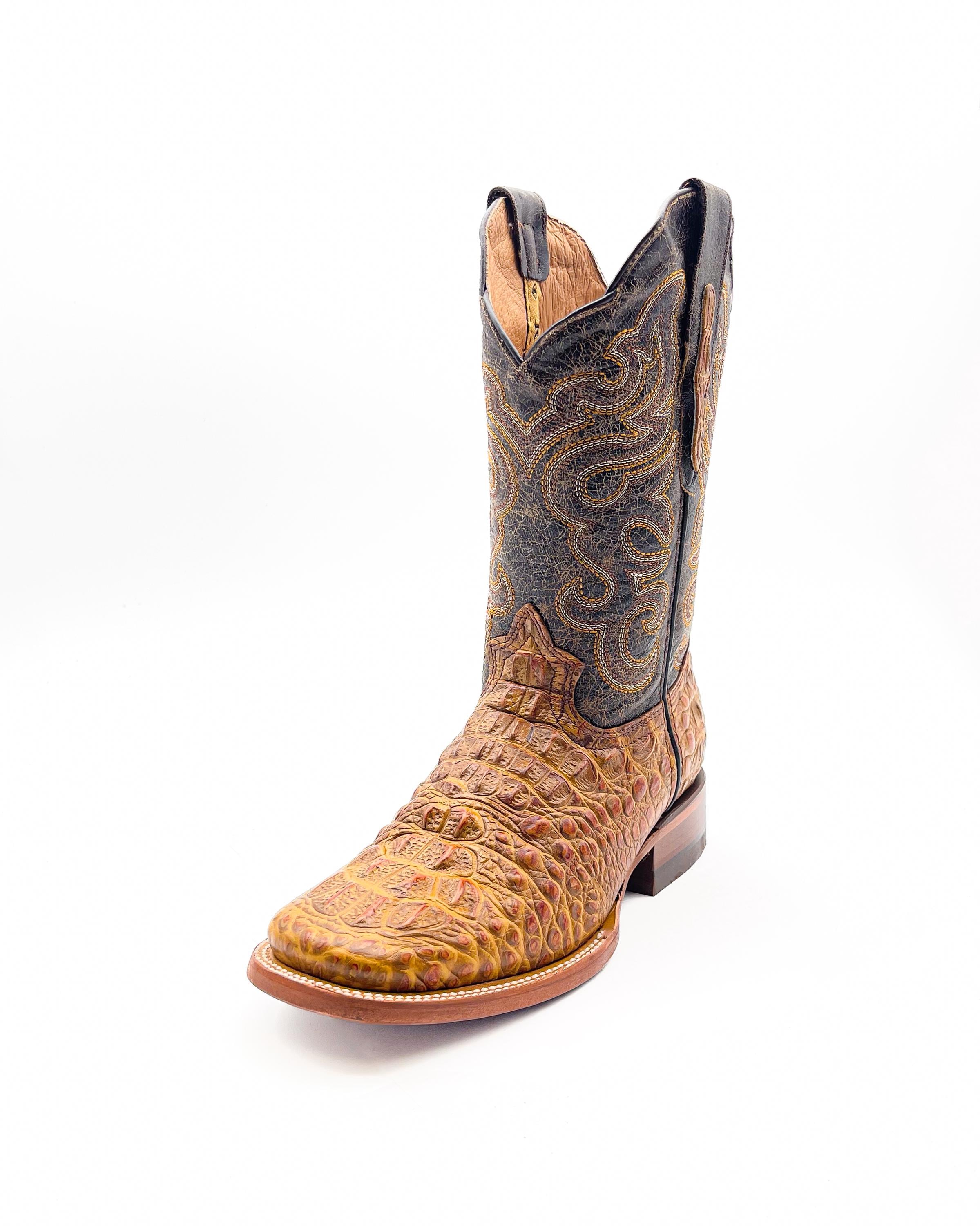 Handcrafted Men's Crocodile Alligator Cowboy Boots/ Square Toe Cowboy ...