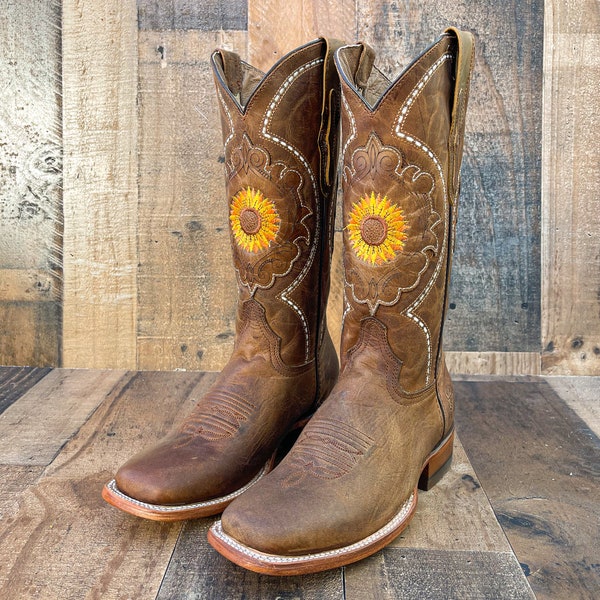 Boots With Sunflower - Etsy