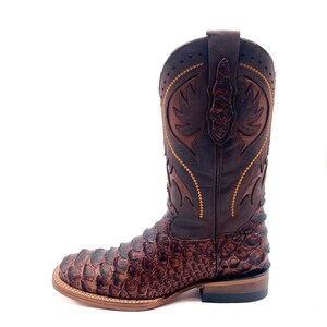 Handcrafted Men's Python Cowboy Boots/ Square Toe Cowboy Boots Snake ...