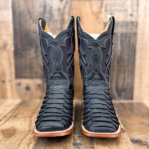 Handcrafted Men's Python Cowboy Boots/ Square Toe Cowboy Boots Snake ...