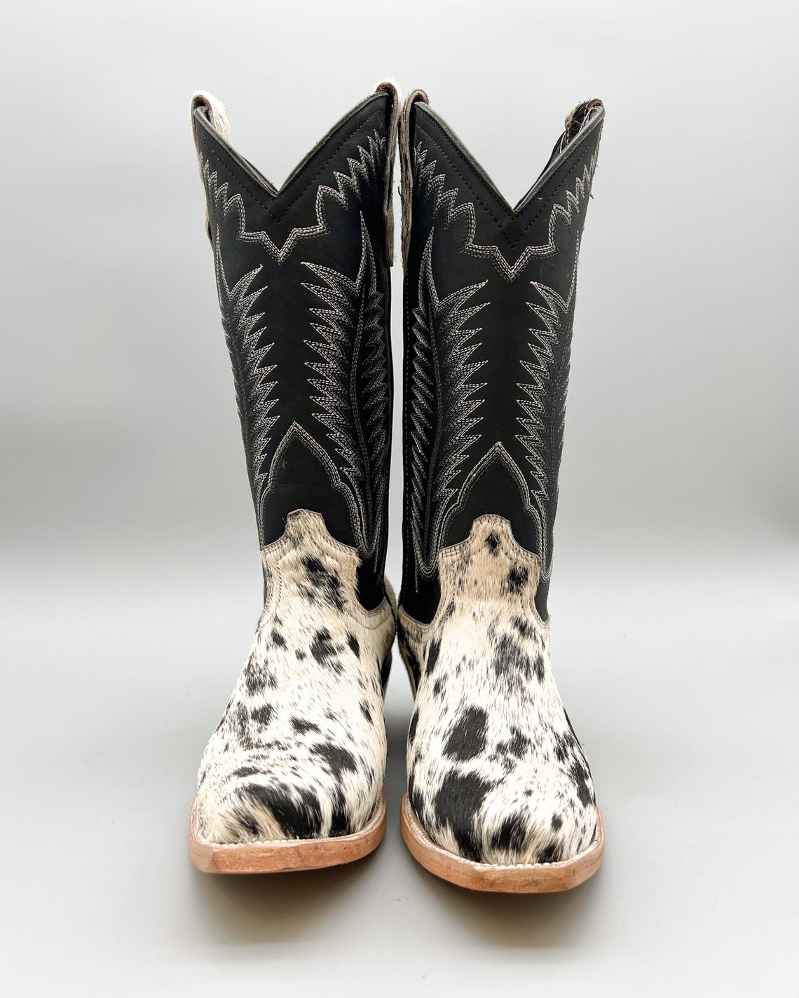 Cowhide Boots / Cowgirl Hair on Cowhide Leather Boots / Genuine Cowhide ...