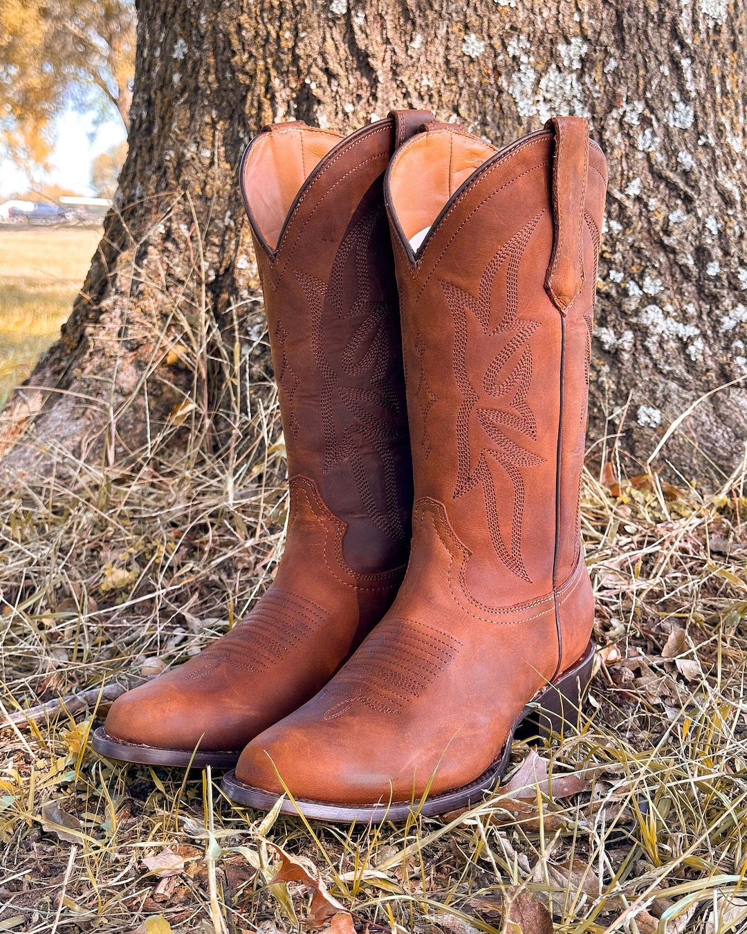 Handcrafted Men's Round Toe Boots/ Round Toe Cowboy Boots / Men's ...