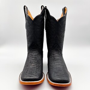 Handcrafted Men's Python Cowboy Boots/ Square Toe Cowboy Boots Snake ...