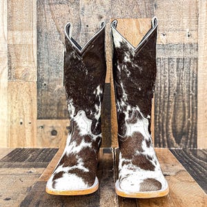 Cowhide Boots / Cowgirl Hair on Cowhide Leather Boots / Genuine Cowhide ...