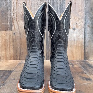 Handcrafted Men's Python Cowboy Boots/ Square Toe Cowboy Boots Snake ...