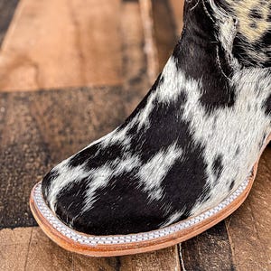 Cowhide Boots / Cowgirl Hair on Cowhide Leather Boots / Genuine Cowhide ...