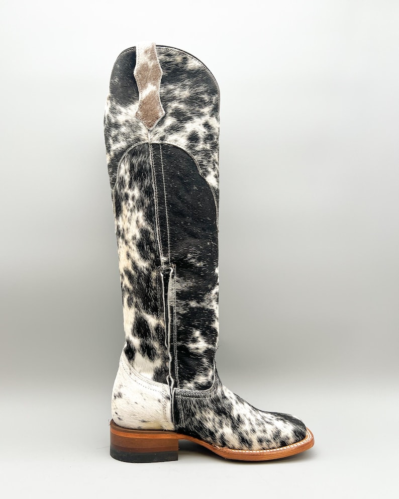 Cowhide Boots / Cowgirl Hair on Cowhide Leather Boots / Genuine Cowhide ...