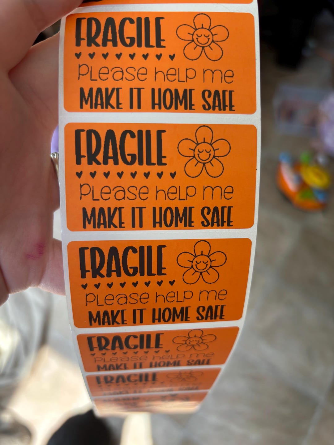 Fragile Please Help Me Make It Home Safe Flower Thermal Stickers for ...