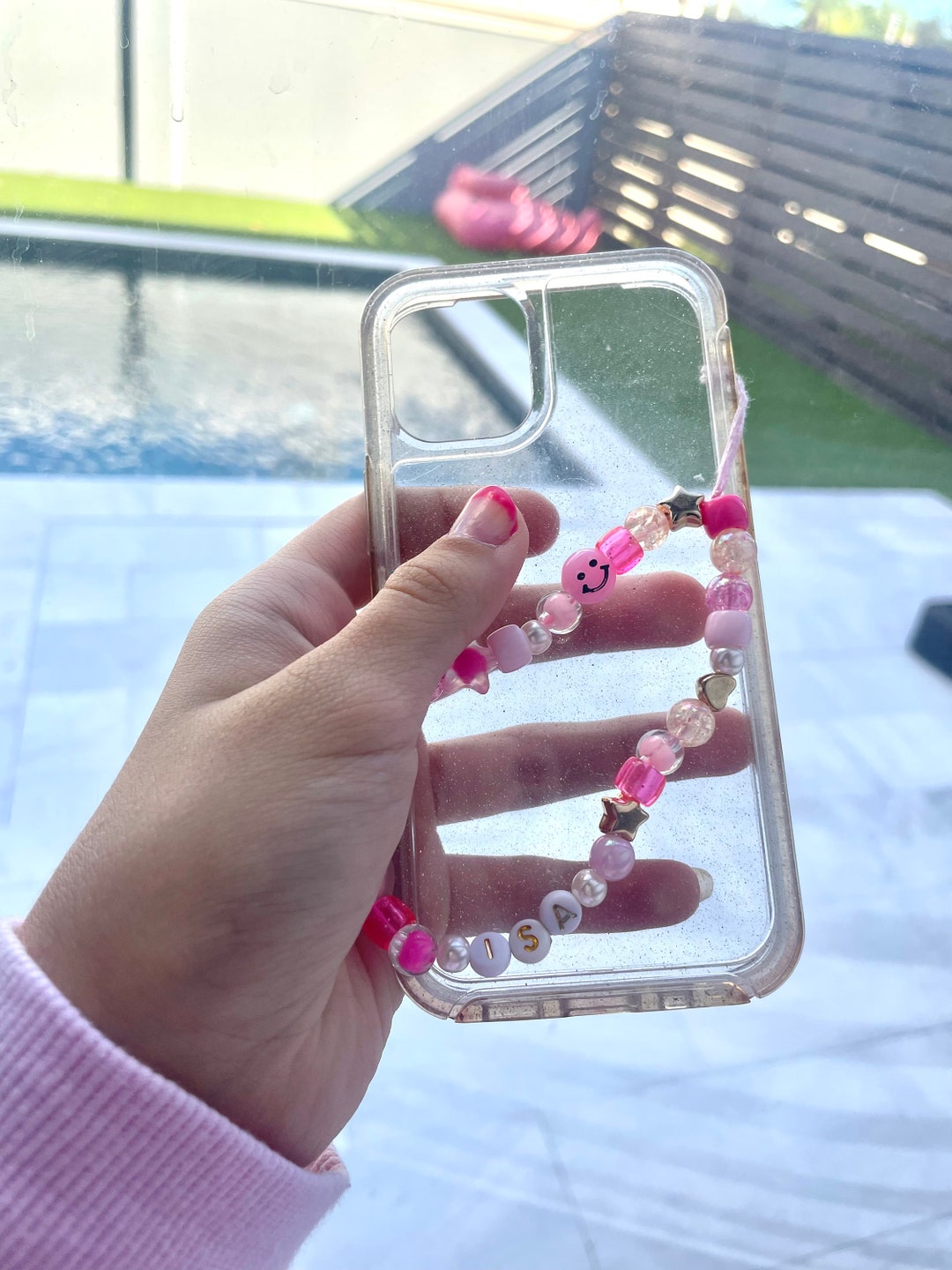 Preppy Pink Phone Charm Customizable Preppy Phone Charm - Etsy