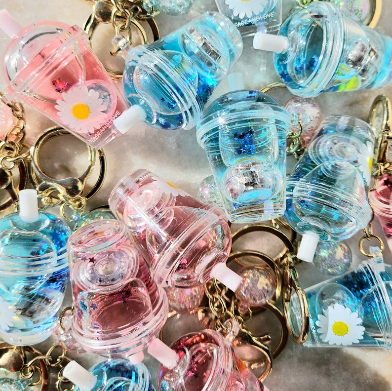 Shaker Charm Liquid Keychain Kawaii Keychain Aesthetic - Etsy