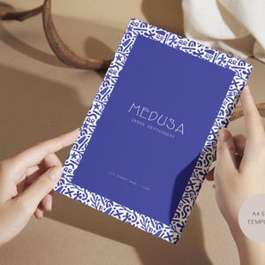 Editable Greek Restaurant Menu Template, Mediterranean Food Menu ...