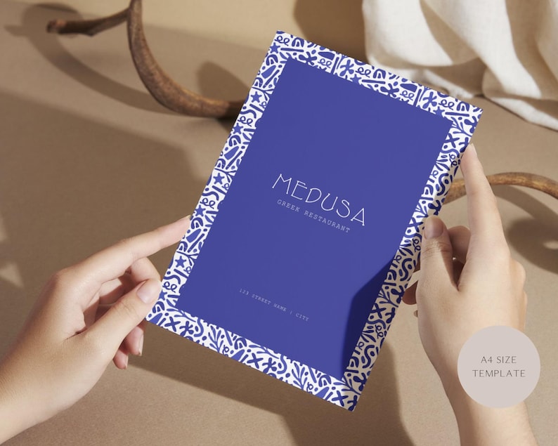 Editable Greek Restaurant Menu Template, Mediterranean Food Menu ...