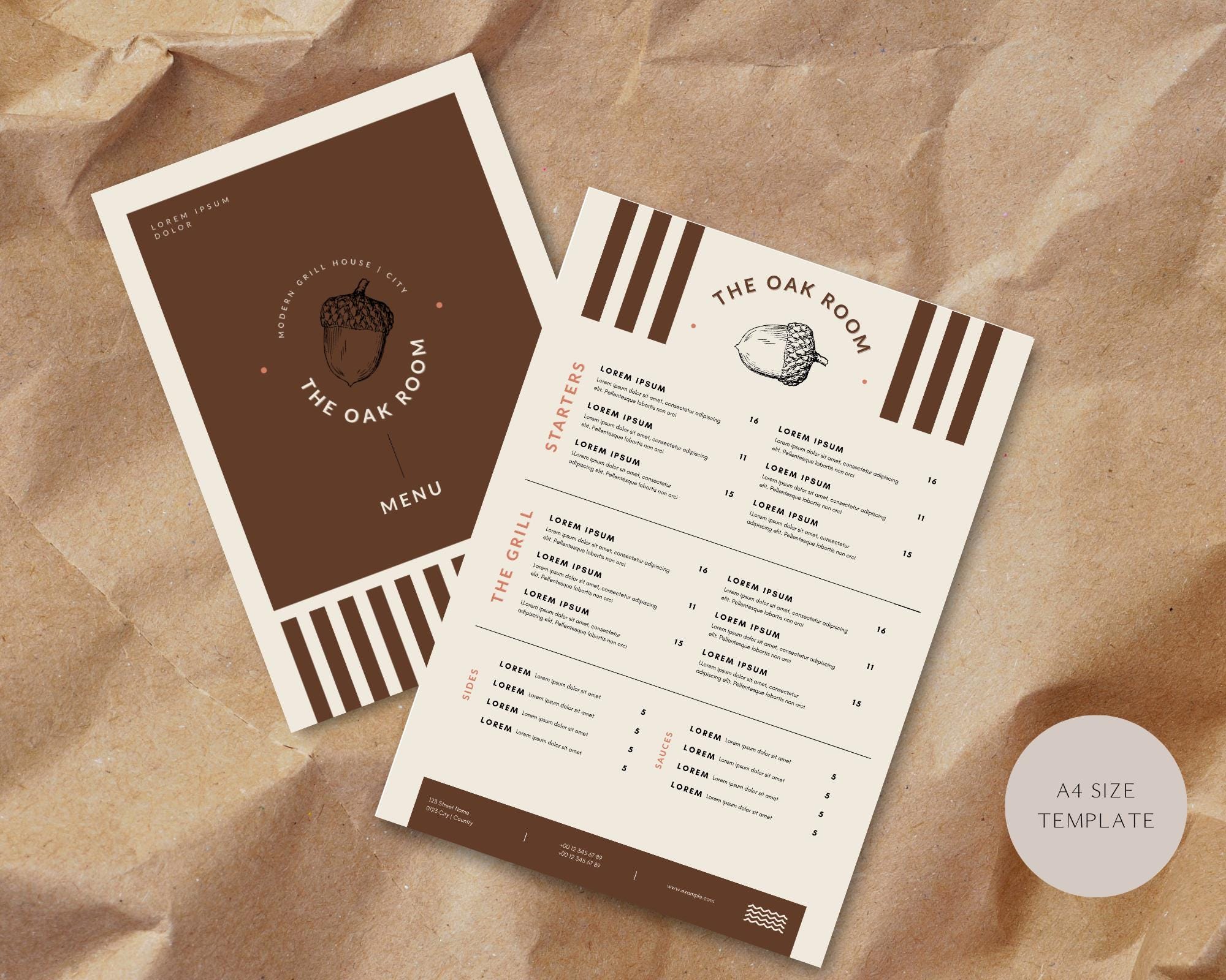 Editable Grill Restaurant Menu Template – Modern Food Menu, Steakhouse ...
